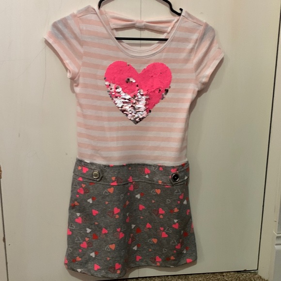 Dresses | Girls Mini Dress With Reversible Heart Sequence Design | Poshmark